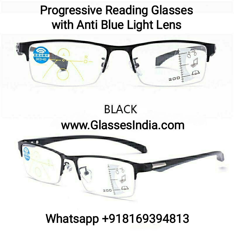 Progressive Reading Glasses with Blue Block Blue Arc Lens – Glasses ...